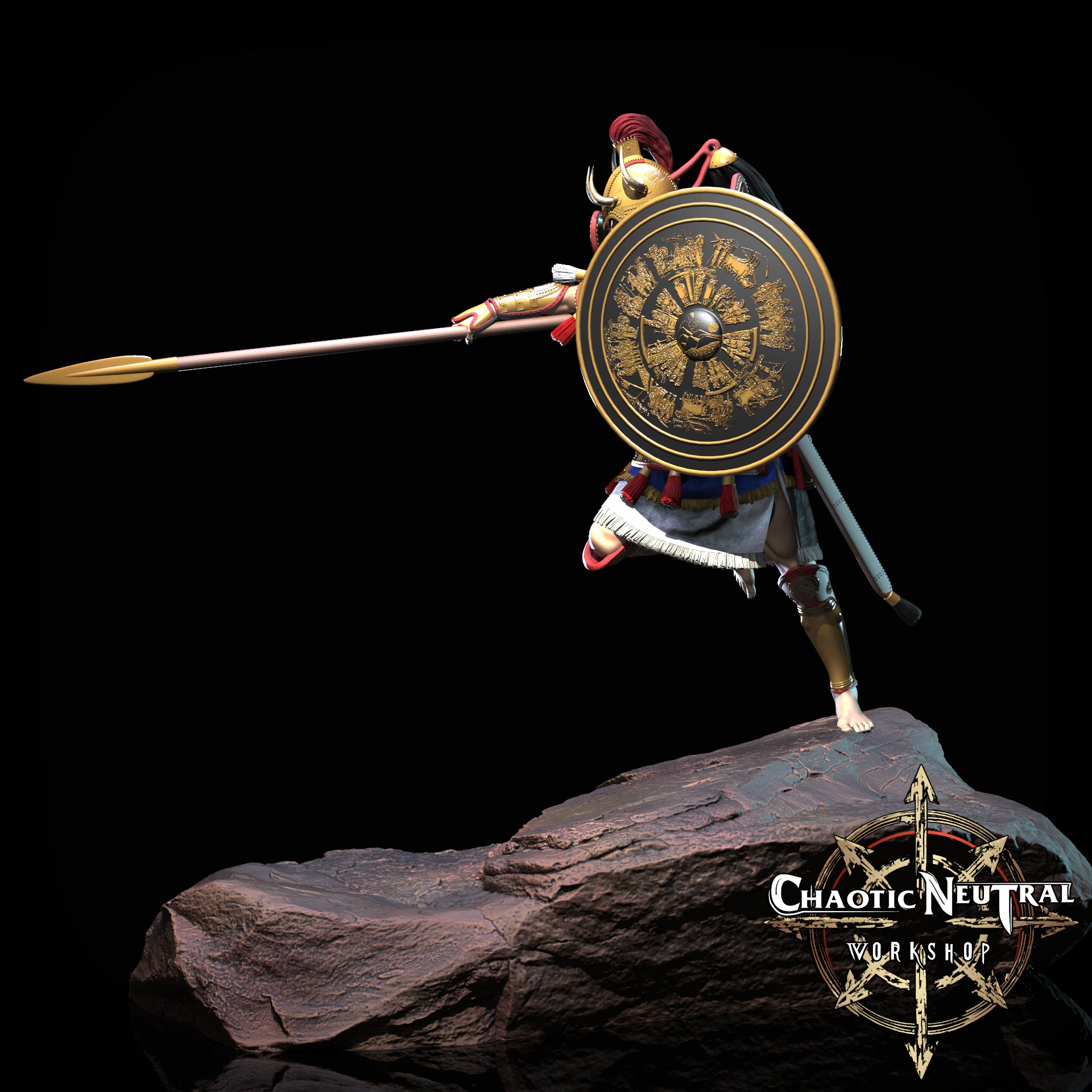 Achilles - 3D Print - Chaotic Neutral Workshop - El Greco Miniatures ...