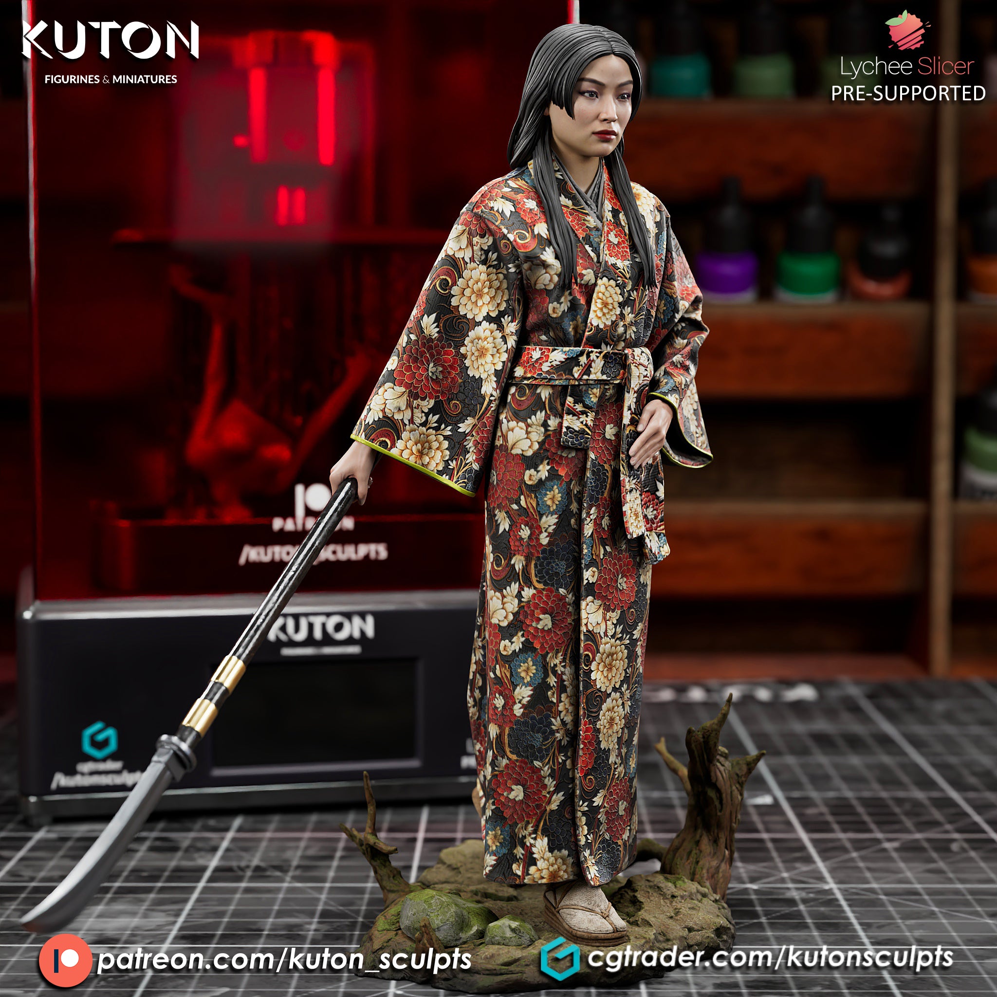 Toda Mariko - 3D Print - KUTON - El Greco Miniatures – El Greco ...