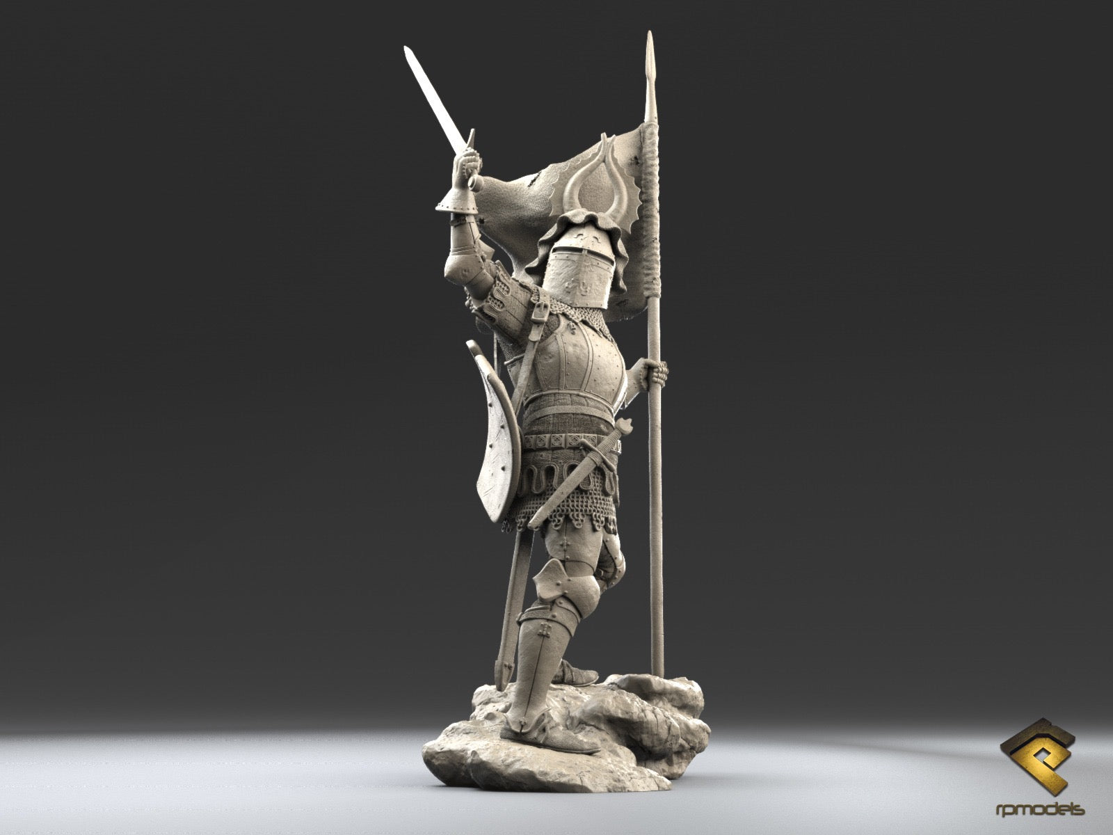 German Medieval Knight, XIV Century (120mm) - RP Models - El Greco ...