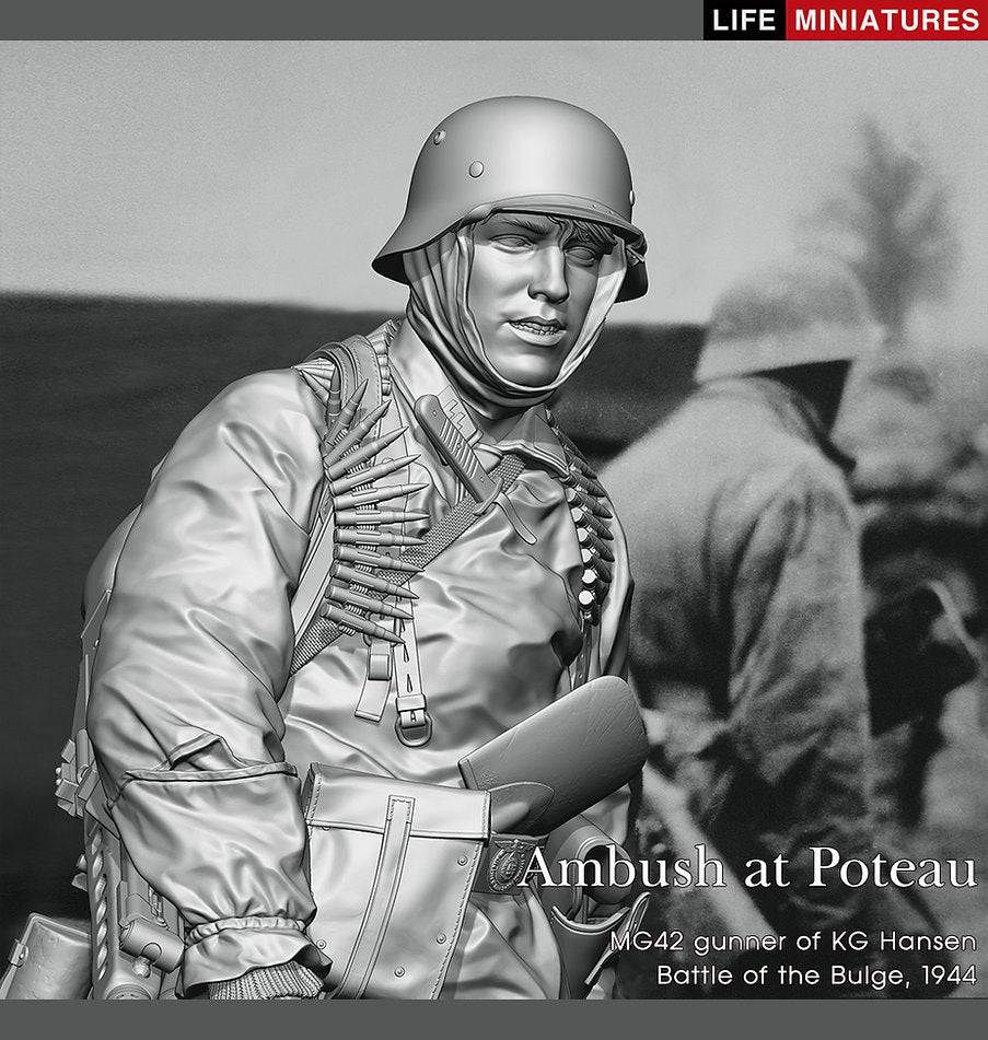 Ambush at Poteau, MG 42 gunner of KG Hansen, Battle of the Bulge 1944 ...