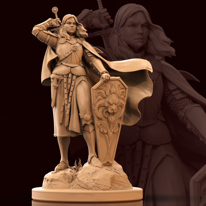 Olena the Knight - 3D Print - Fantasy Warriors Miniatures - El Greco ...