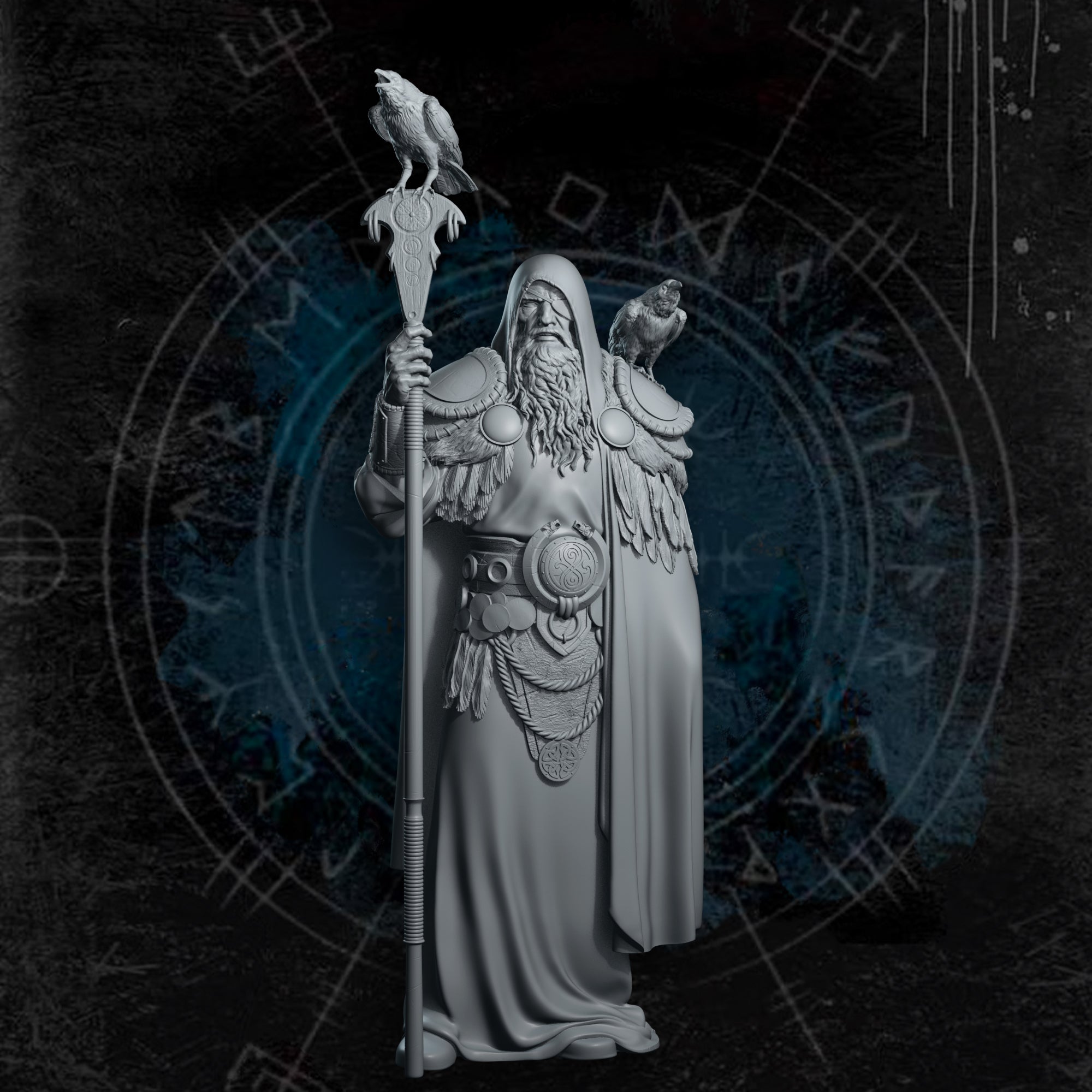 Odin, Allfather - 75mm - 3D Print - Tier S - El Greco Miniatures – El ...