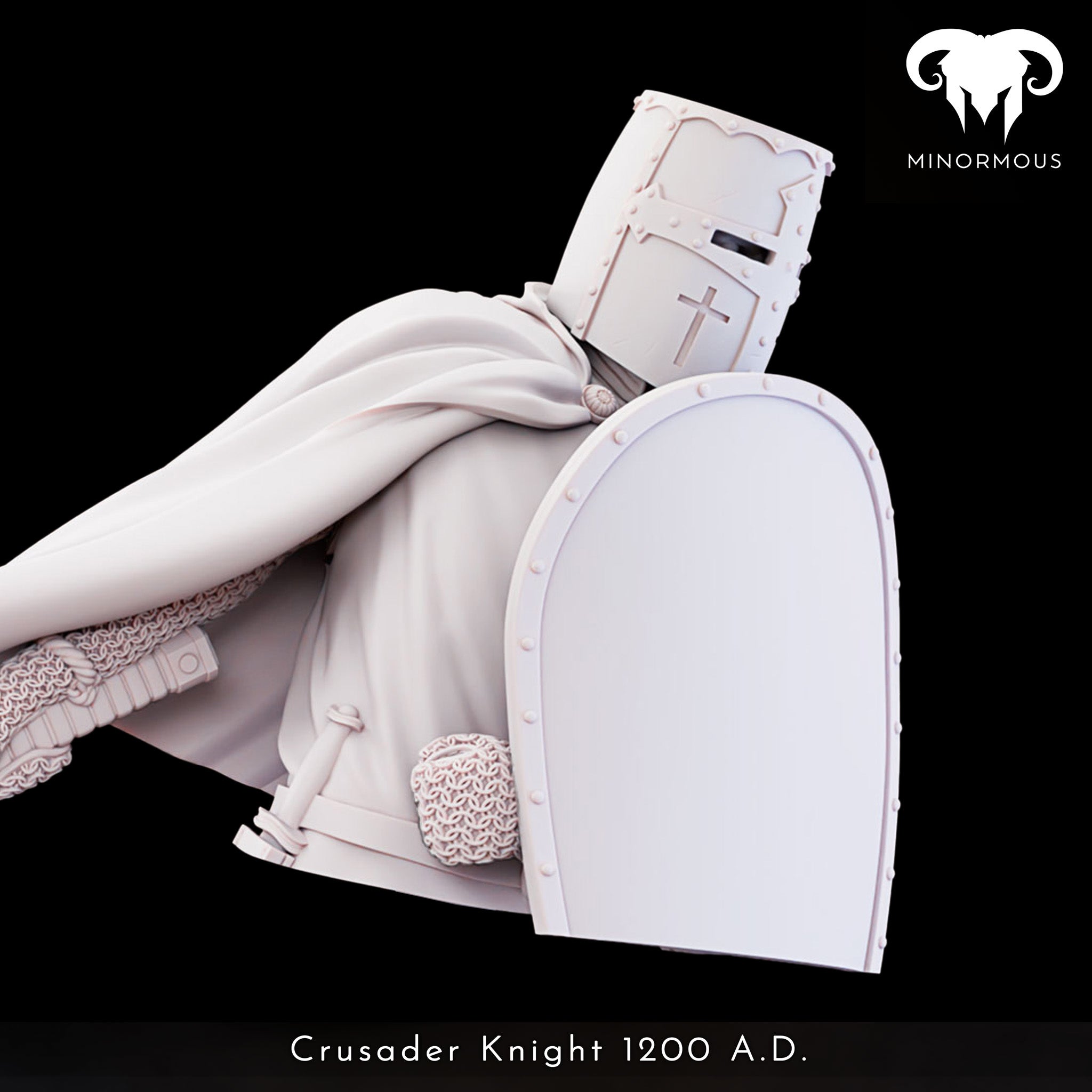 Crusader Knight 12th-13th C. "Vigilant Sentinel" Bust - 3D Print – El ...