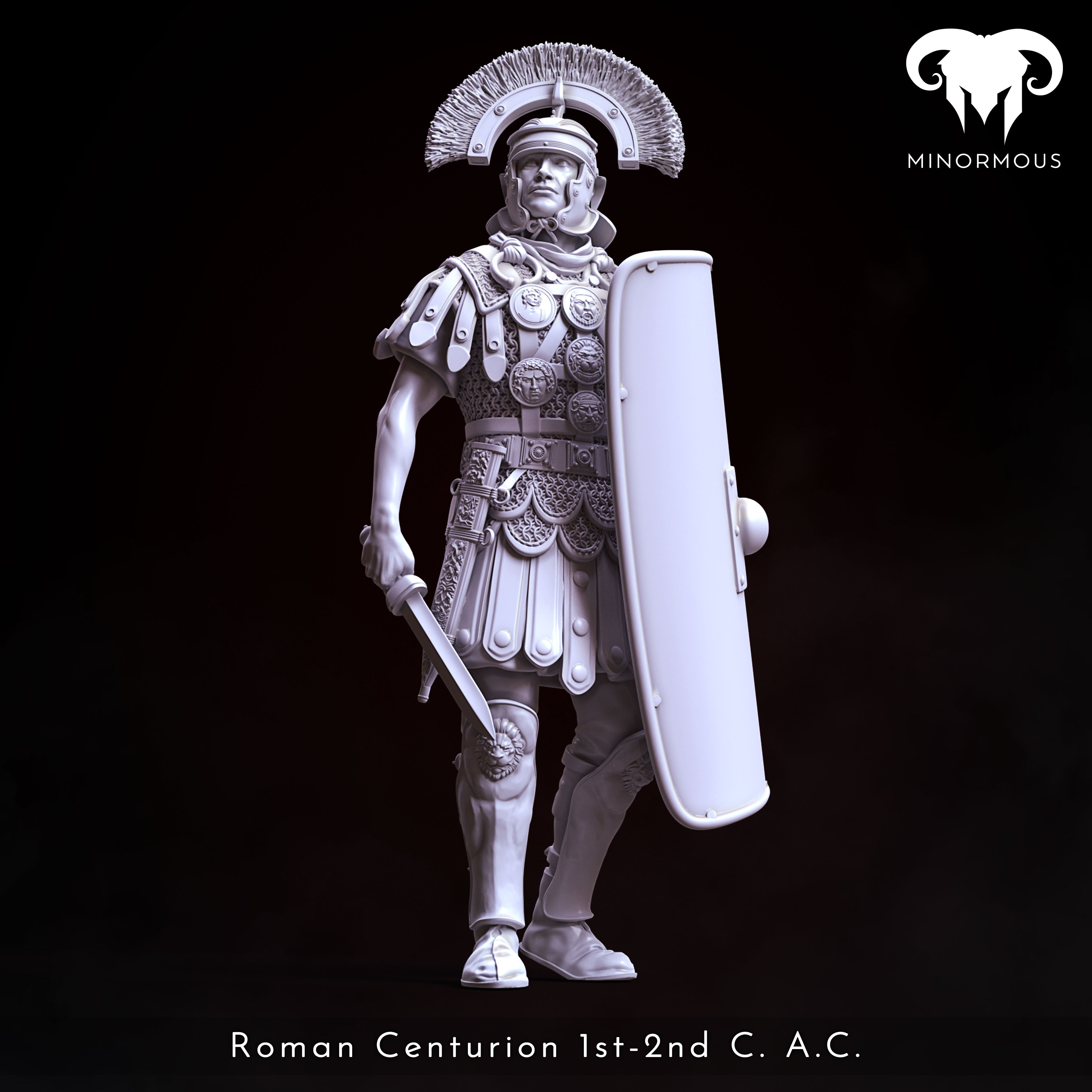 Roman Centurion 1st-2nd C. A.C. "Bravery and Valor" - 90mm - 3D Print ...
