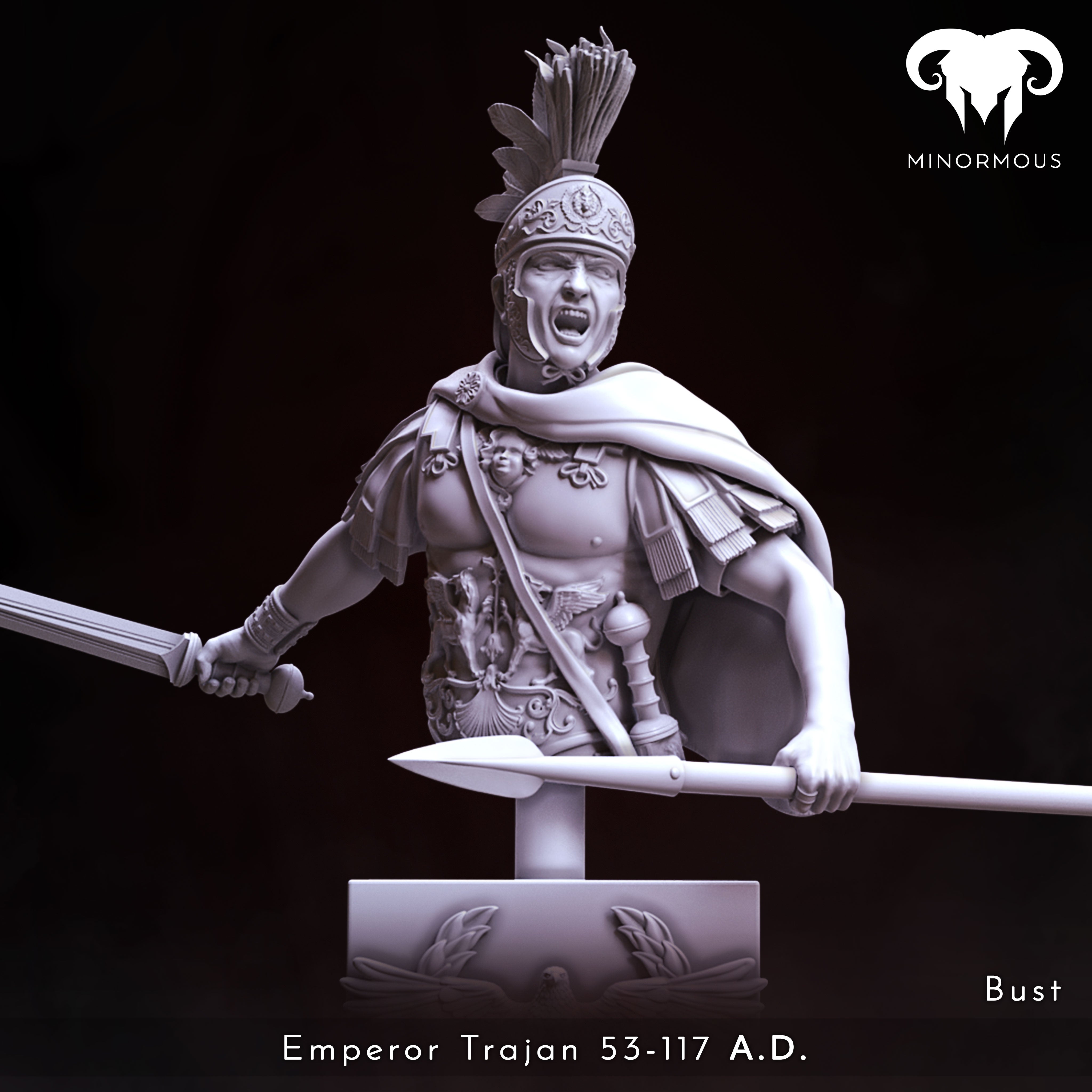 Roman Emperor Trajan 98 to 117 A.D. "The Sword of Rome" - 3D Print ...