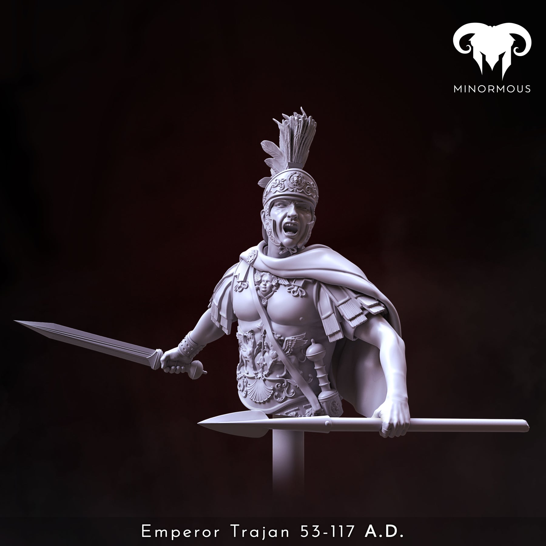 Roman Emperor Trajan 98 to 117 A.D. "The Sword of Rome" - 3D Print ...