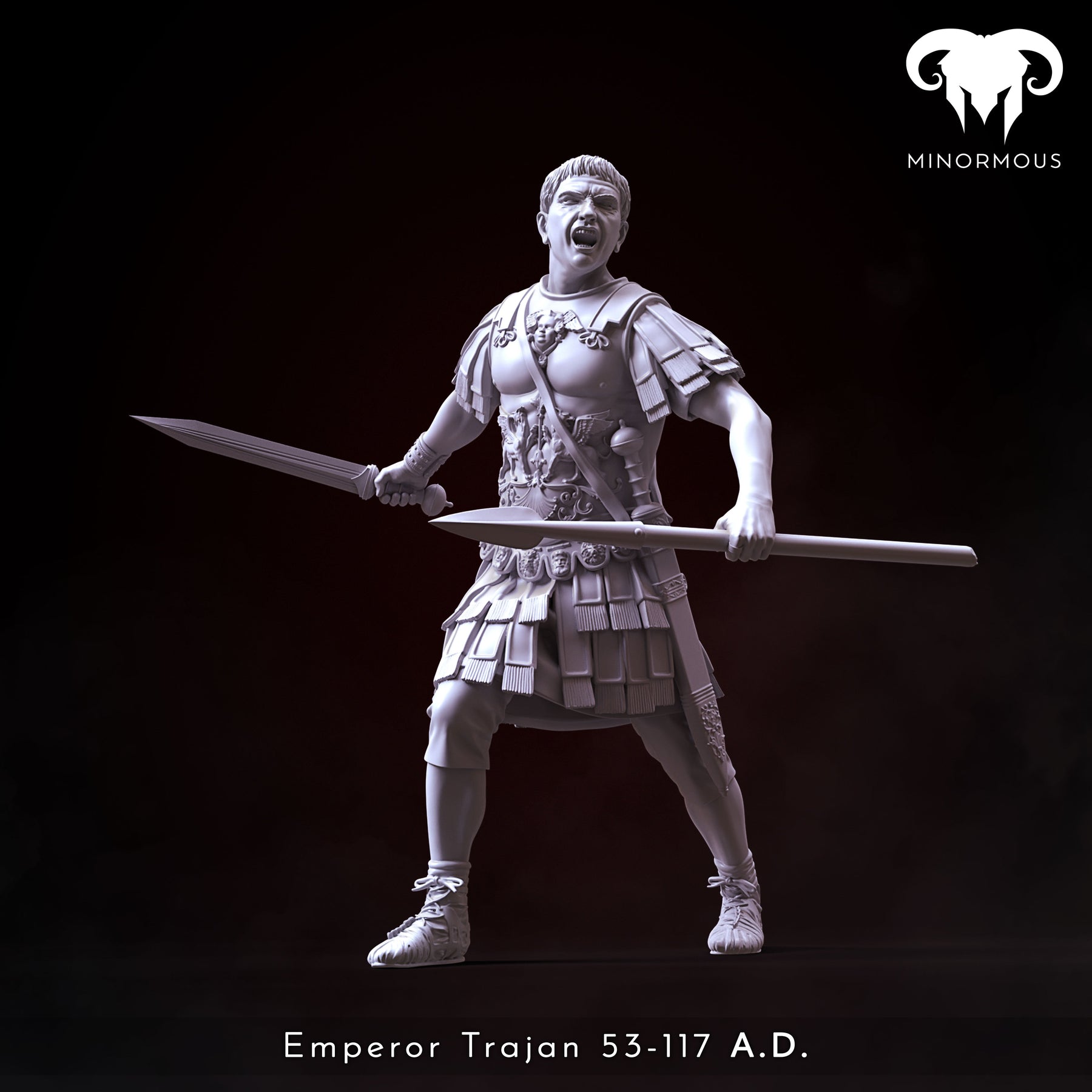 Roman Emperor Trajan 98 to 117 A.D. "The Sword of Rome" - 90mm - 3D ...