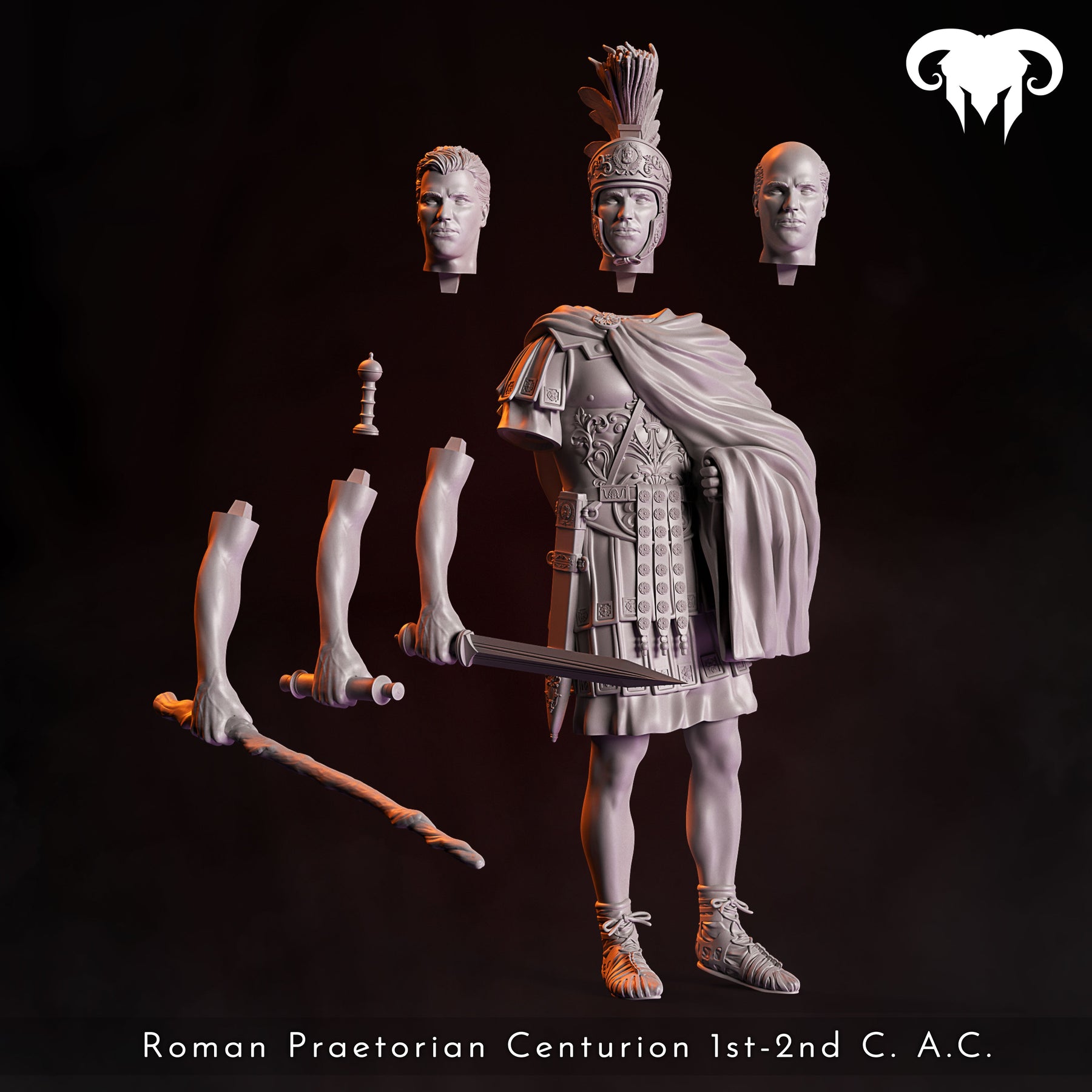 In Charge, Roman Praetorian Centurion 1st-2nd C. AD - 90mm - 3D Print ...