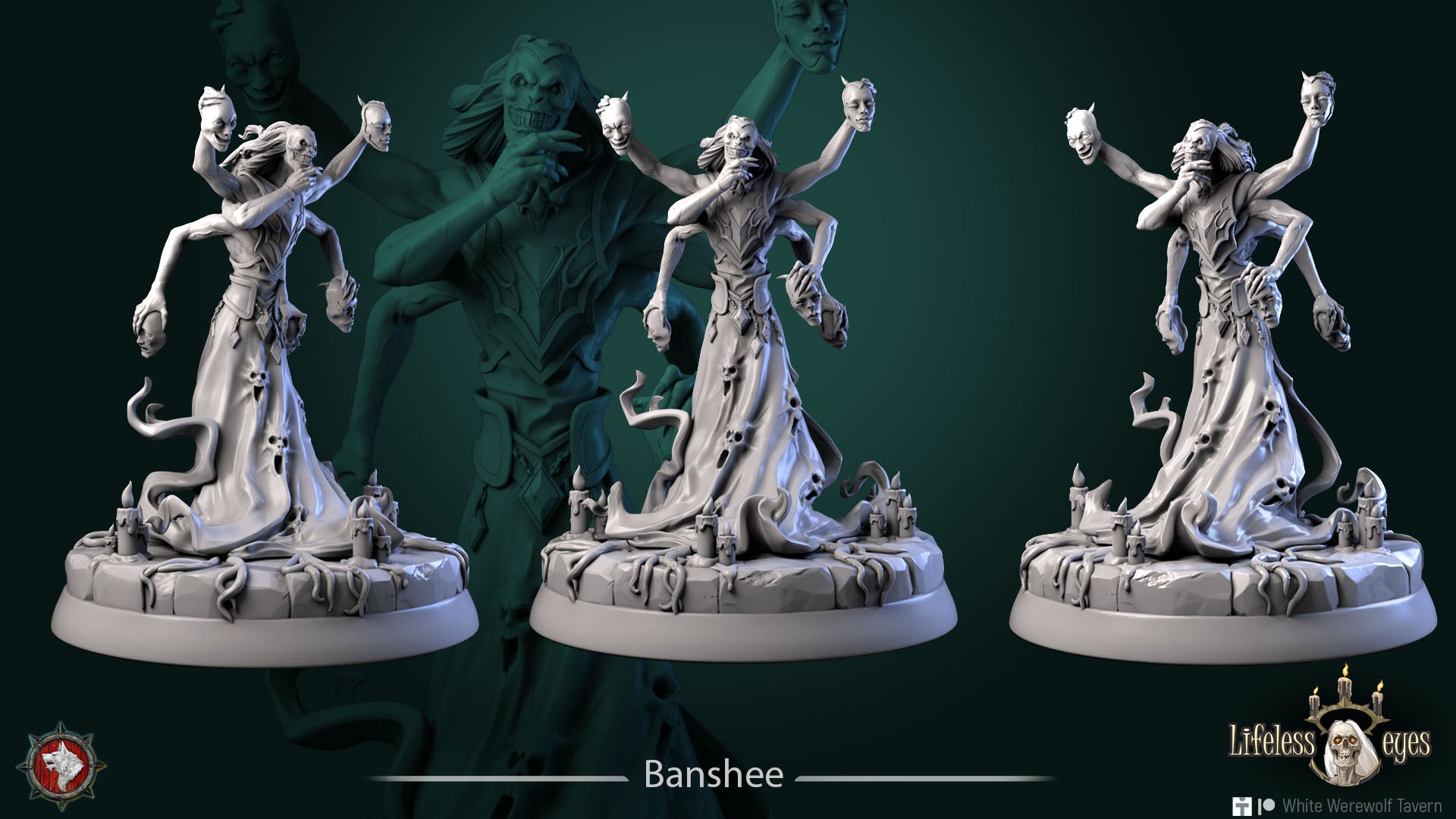 Banshee - 75mm - 3D Print - White Werewolf Tavern - El Greco Miniatures ...