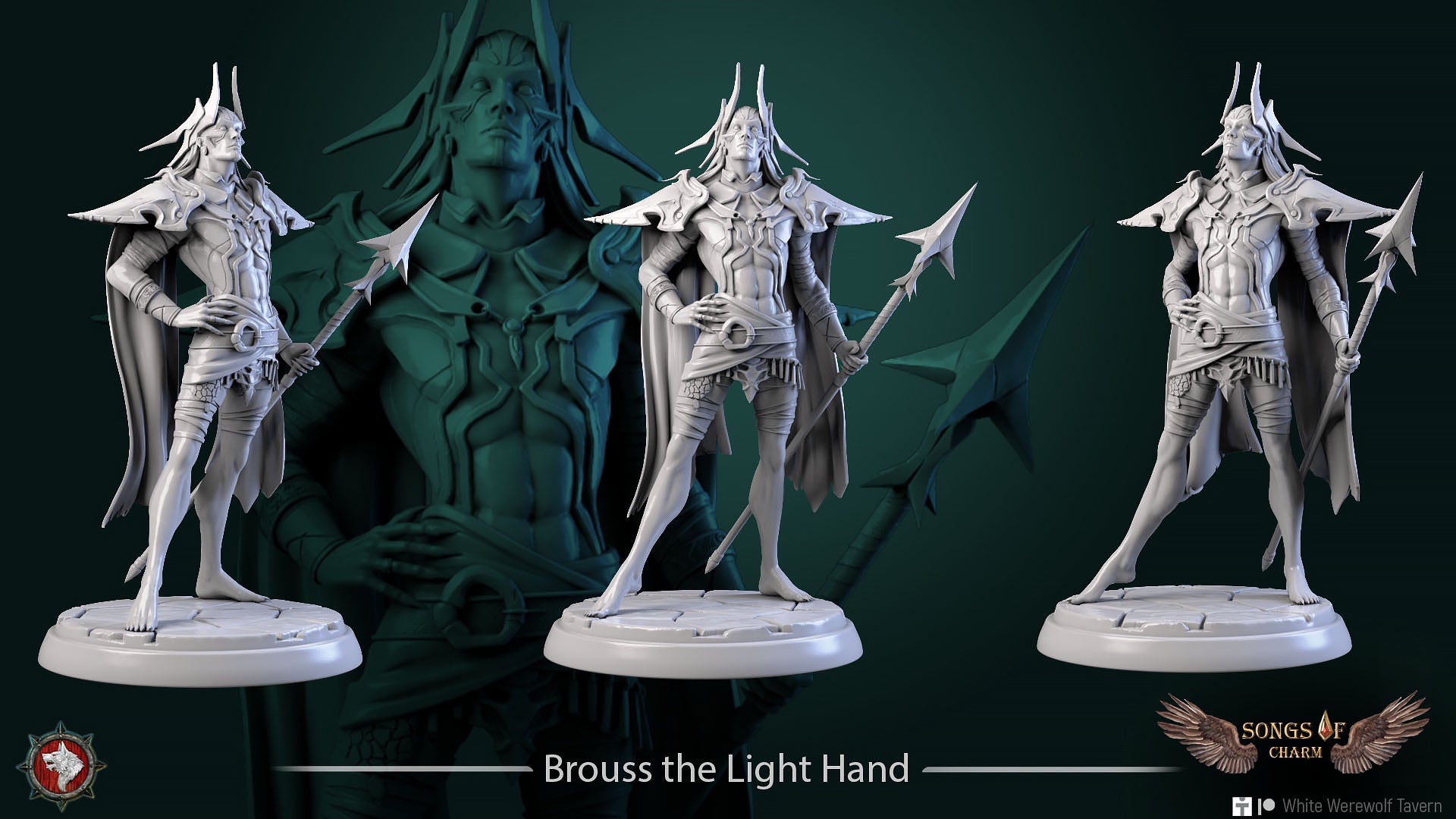 Brouss the Light Hand - 75mm - 3D Print - White Werewolf Tavern - El ...