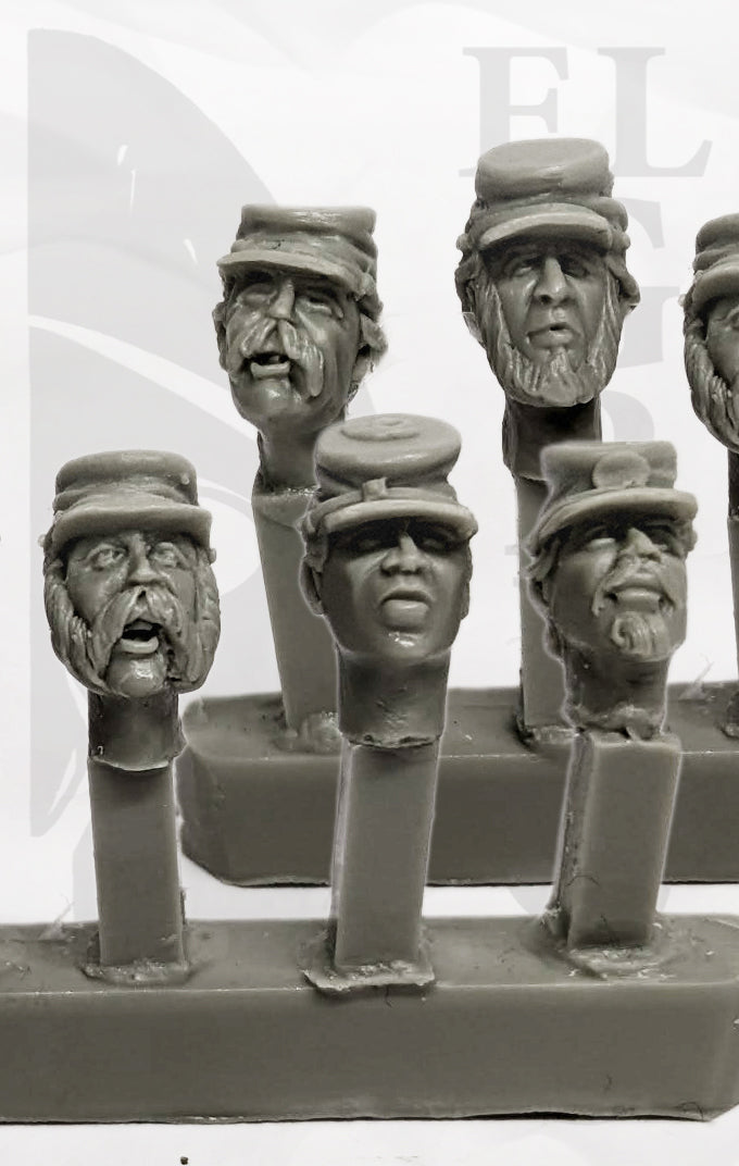 Civil War Forage Caps Head Set - El Greco Miniatures – El Greco ...