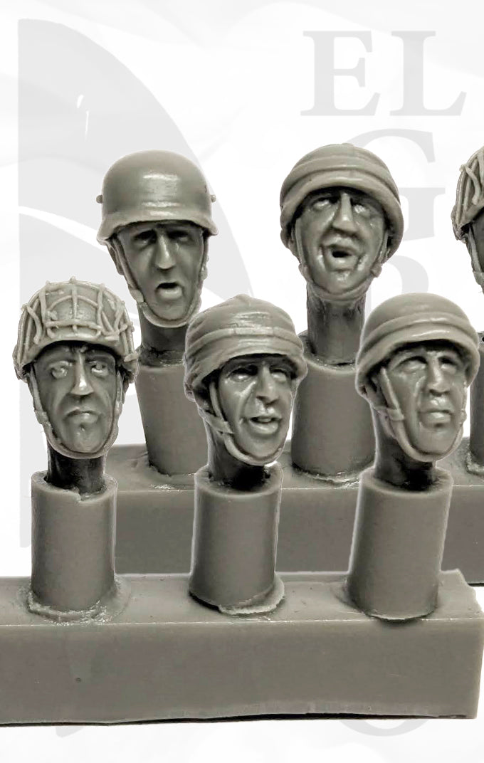 German Paratroopers with Helmets Head Set - El Greco Miniatures – El ...