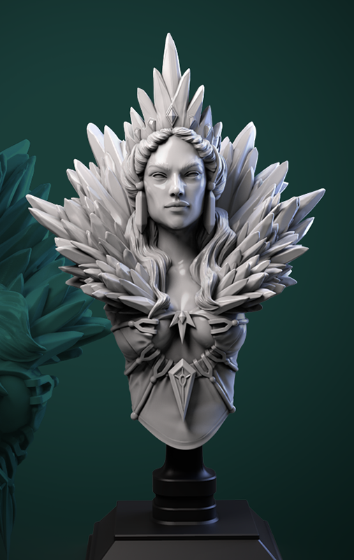 Helga the Frost Witch Bust - 3D Print - White Werewolf Tavern - El ...
