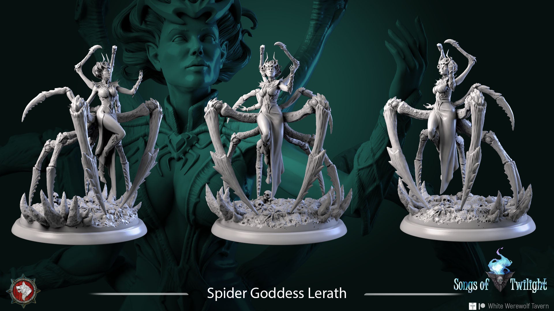 Spider Goddess Lerath - 75mm - 3D Print - White Werewolf Tavern - El ...