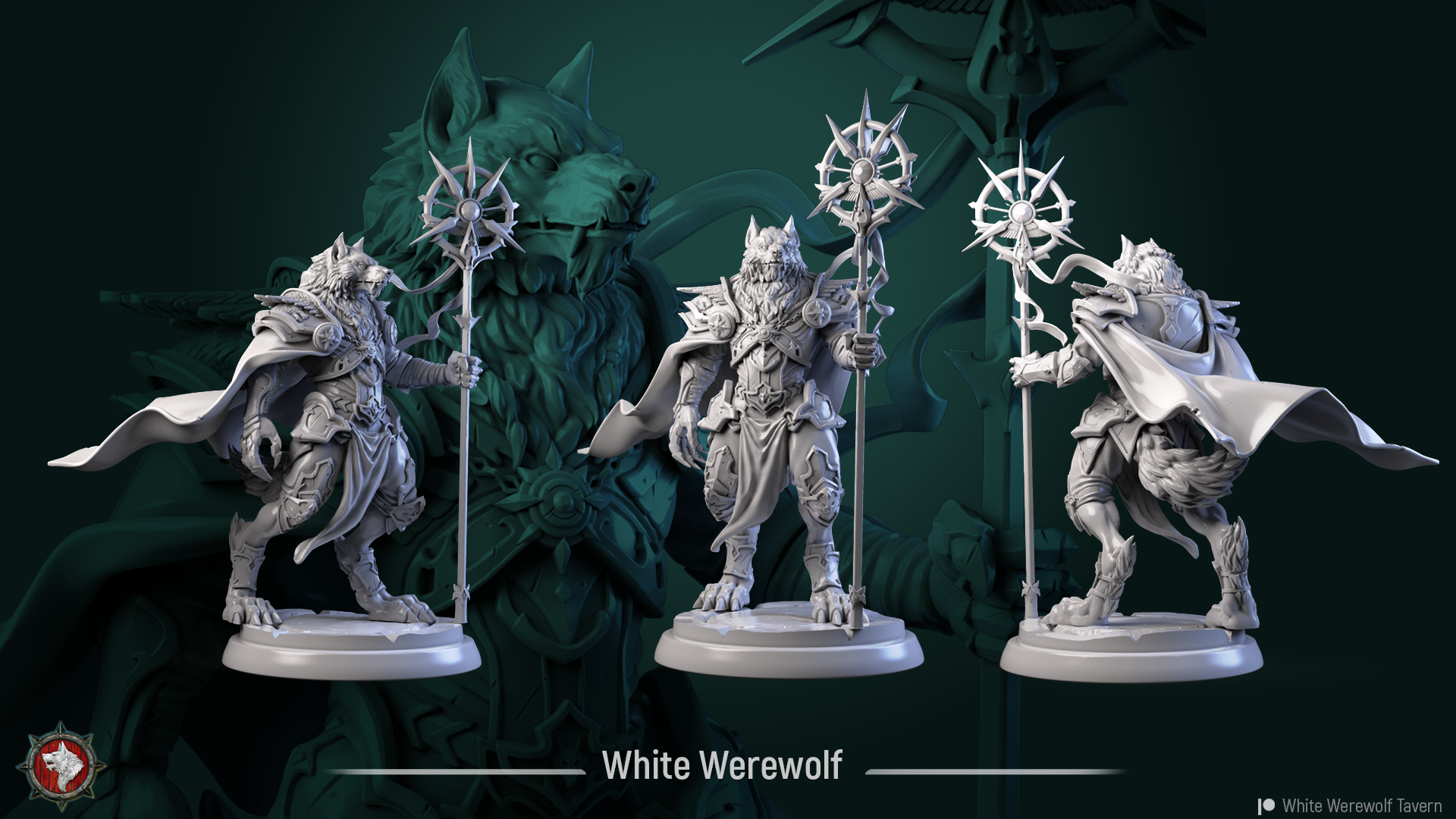 White Werewolf - 75mm - 3D Print - White Werewolf Tavern - El Greco ...
